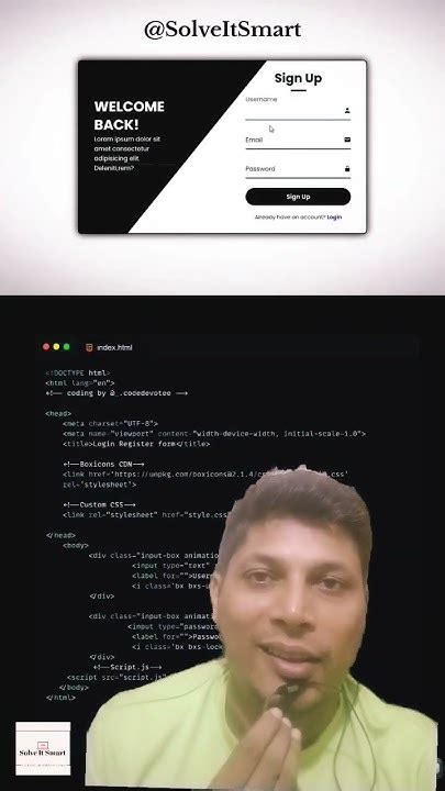 Stylish Login And Sign Up Page 📄 Css Animation Shorts Html5 Shorts Coding Cssanimation