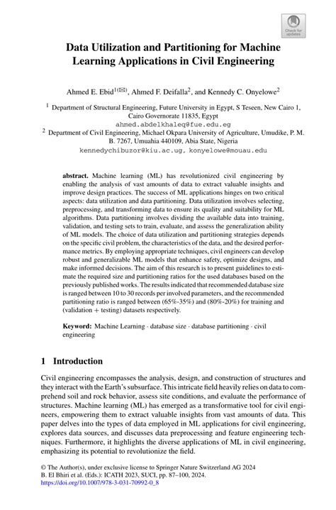 pdf data utilization and partitioning for machine learning applications in civil engineering