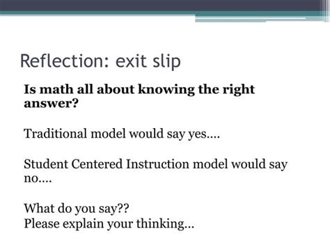 Student Centered Mathematics Pptx