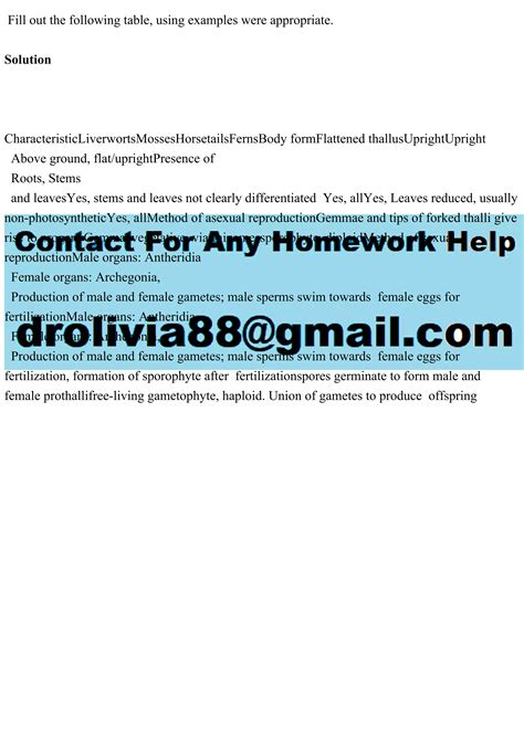 Fill Out The Following Table Using Examples Were Appropriate Spdf