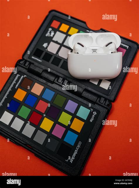 Paris France Oct 30 2019 New Apple Computers Airpods Pro Headphones With Active Noise