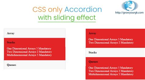 Css Only Accordion With Sliding Effect Grow Your Knowledge