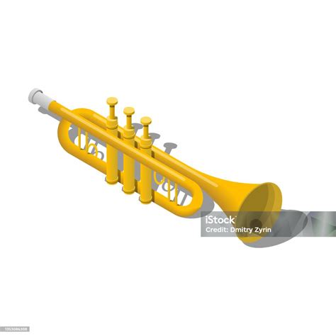 콘서트 퍼포먼스 릴렉스를 위한 등극3d 악기 파이프 트럼펫 플레이 엘리먼트 벡터 디자인 스타일 트럼펫에 대한 스톡 벡터 아트 및 기타 이미지 Istock