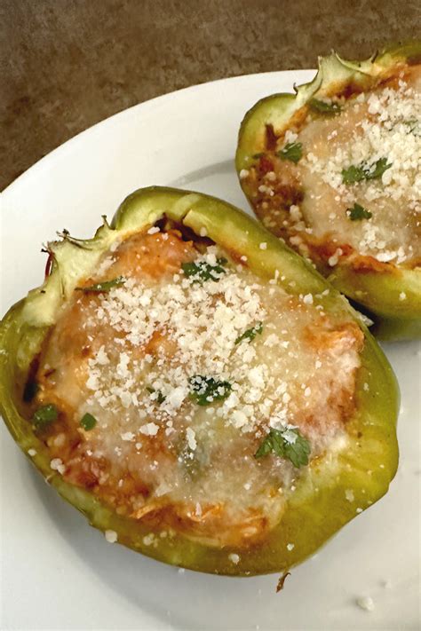 Chicken Parmesan Stuffed Peppers Recipe Icook For Two
