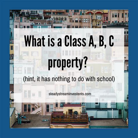 What Is A Class A B C Property Hint Nothing To Do With School Steady Stream Investments