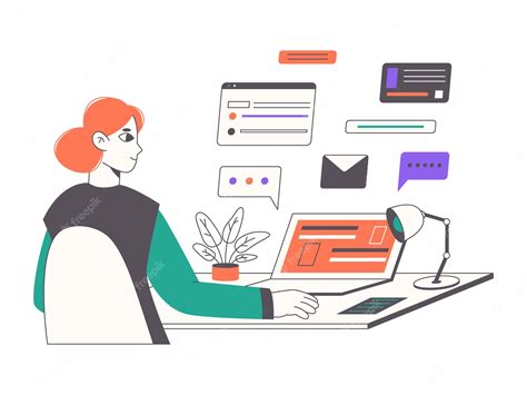 Premium Vector Freelance Remote Worker Working From Home Distant Creative Office Flat Vector