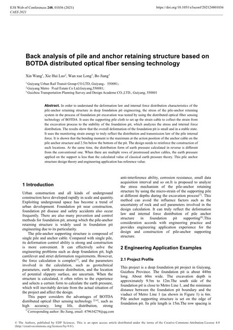 back analysis of pile and anchor retaining structure based on botda