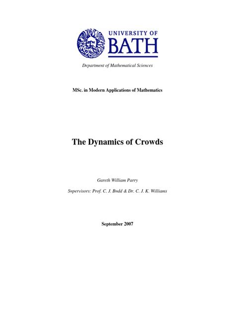 Msc Thesis Crowd Dynamics Pdf Force Physics