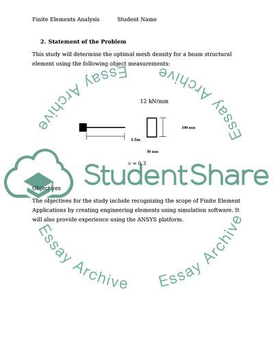 Lab Report Finite Elements Analysis Of Beam Structural Element Essay