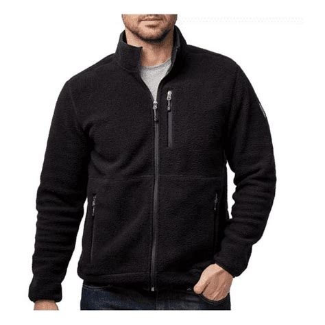 Free Country Mens Highland Sherpa Zip Jacket Black Xl