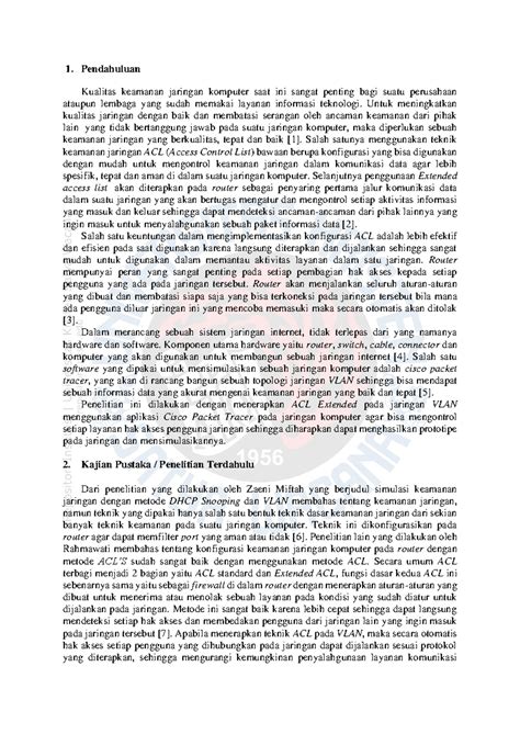 Penerapan Acl Extended Pada Jaringan Vlan Menggunakan Aplikasi Cisco Packet Tracer 1