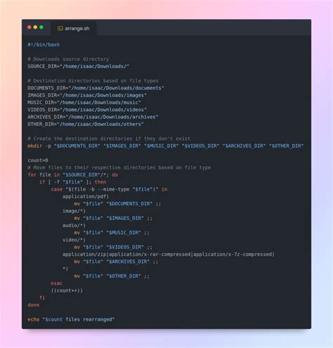 isaac sakyi on linkedin bashscript automation fileorganization productivity developerlife