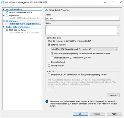 Managing Hyper V Virtual Nic