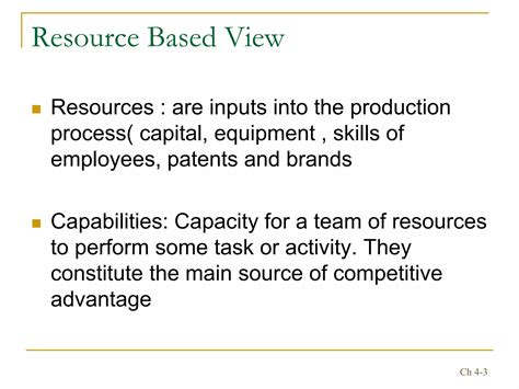 Resource Based View Theory Ppt