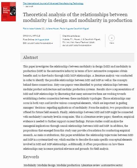 PDF Theoretical Analysis Of The Relationships Between Modularity In Design And Modularity In