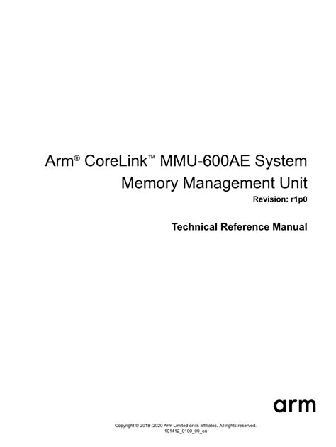 Arm® Corelink™ Mmu 600ae System Memory Management Unit Revision R1p0 Docslib