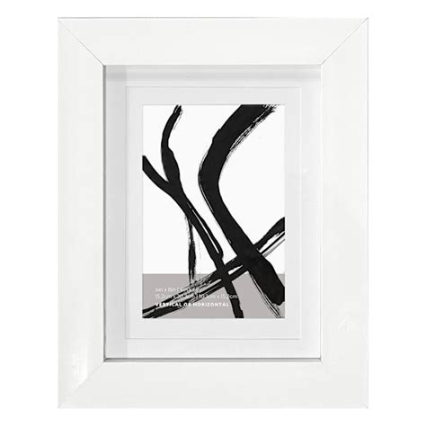 White Double Mat Wide Wall Frame 6x8