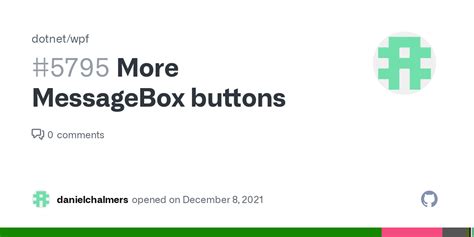 More Messagebox Buttons · Issue 5795 · Dotnetwpf · Github