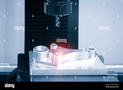 The Hi Precision CNC Milling Machine With Cutting Sample In Blue Silver Tone The Micro Cutting
