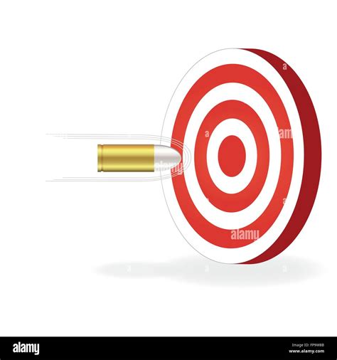 Image Of A Bullet About To Hit A Target Isolated On A White Background Stock Vector Image Art