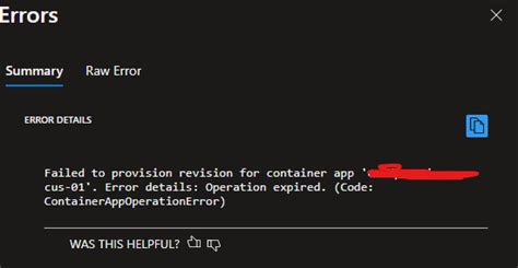 Azure Failed To Provision Revision For Container App App Name Error Details Opearation