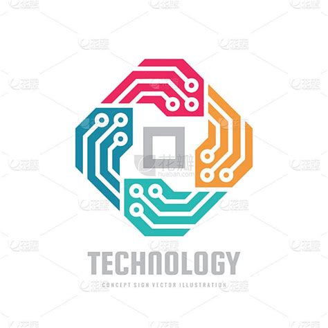 技术设计标志。摘要电子计算机芯片。概念的迹象。网络区块链符号。素材 花瓣网