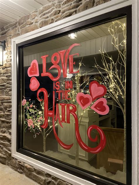 Valentines Salon Window Painting