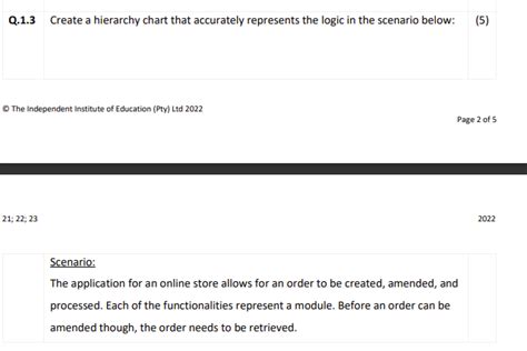 Solved Q13 Create A Hierarchy Chart That Accurately