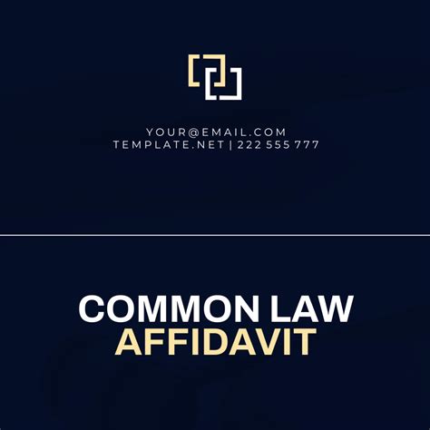 Free Common Law Affidavit Template To Edit Online