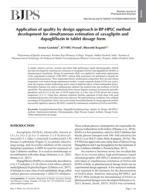 pdf application of quality by design approach in rp hplc · 2014