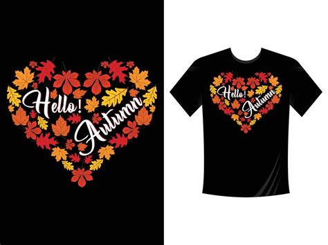 Hello Autumn Typography T Shirt Design Vector Template Fall Season Hello Autumn Typography With