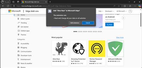 Can You Install Browser Extension In Your Personal Microsoft Edge Profile Even When It Is Block