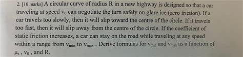 Solved Marks A Circular Curve Of Radius R In A New Chegg