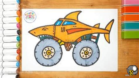 آموزش نقاشی ماشین هیولا کوسه آموزش نقاشی کودکان نقاشی آسان نقاشی کودک فیلو