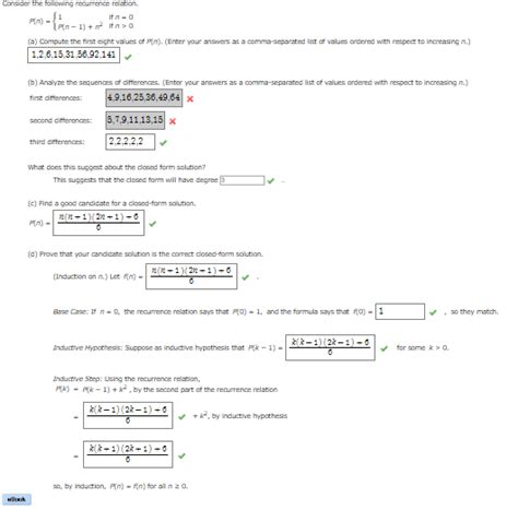 Solved Consider The Following Recurrence Relation Pili In