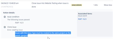 automation clone issue fail