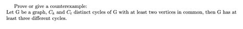 solved prove or give a counterexample let g be a graph ck