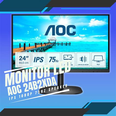 Monitor Led Aoc 24b2xda 24 Ips 1080p 75hz Vga Hdmi Dvi Speaker Vesa Quadra Computer
