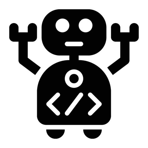 Robot Software Coding Glyph Solid Icon 55804464 Vector Art At Vecteezy