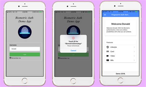 biometric authentication face and fingerprint on ios and android using
