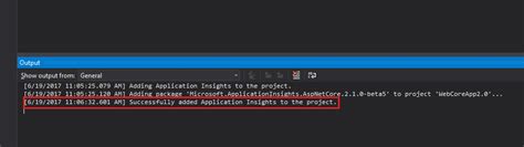 Cannot Add Appinsights To A Web App Targeting Asp Net Core Issue