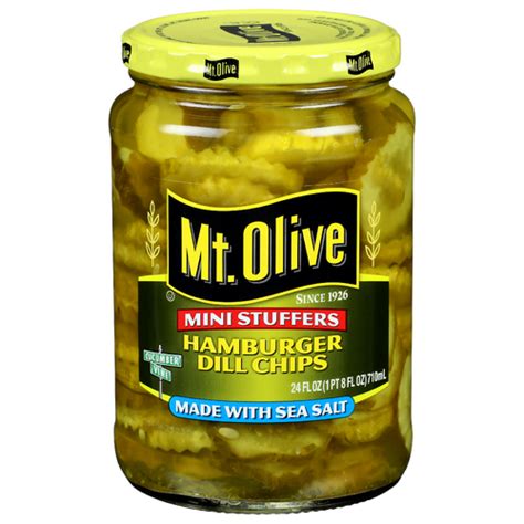 Mt Olive Mini Stuffers Hamburger Dill Chips 24 Fluid Ounce Super 1