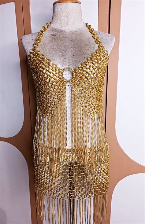 Da Neena C1089 The Star Princess Loop Chain Mail Roman Pageant Dance Vegas Costume Set Xs Xl Etsy