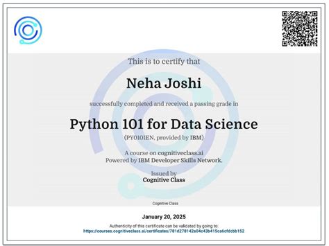 Datascience Python Ibm Learning Upskilling Careerdevelopment Neha Joshi