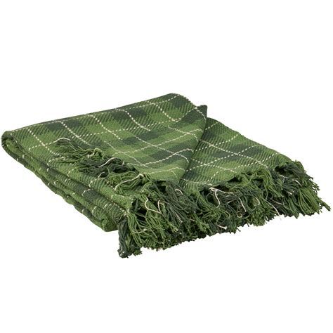 Green Tartan Throw Blanket Primitives By Kathy