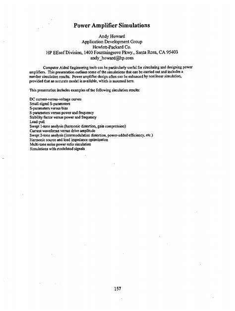 Power Amplifier Simulations Ieee Conference Publication Ieee Xplore
