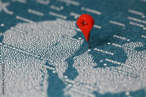 Handmade Map With The Pin Stock Photo Adobe Stock