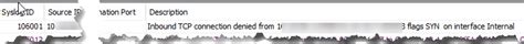 Cisco ASA Inbound TCP Connection Denied Flags SYN FINKOTEK