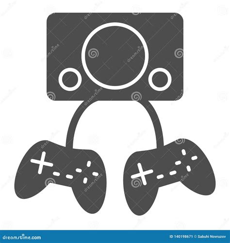 Two Gamepads Solid Icon Video Gaming Vector Illustration Isolated On White Stock Vector