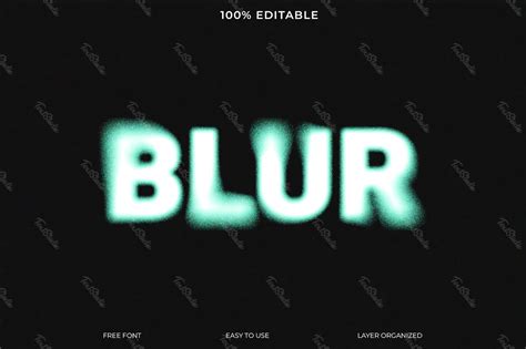 Blur Font Style Text Effect Photoshop PREMIUM PSD File